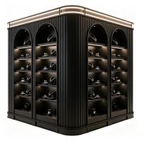 China Glossy Black With Chrome Accents Luxury Front Showcase 200cm X 80cm X 220cm With Front Opening Soft-Close Mechanism for sale