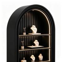 China Glossy Black With Chrome Accents Luxury Front Showcase 200cm X 80cm X 220cm With Front Opening Soft-Close Mechanism for sale