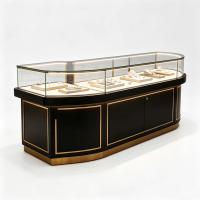 China 120cm X 60cm X 75cm Jewelry Display Table with Rust-proof Gold Metal Frame and Lockable Drawer for sale
