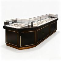 China 120cm X 60cm X 75cm Jewelry Display Table with Rust-proof Gold Metal Frame and Lockable Drawer for sale
