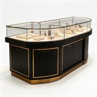 China 120cm X 60cm X 75cm Jewelry Display Table with Rust-proof Gold Metal Frame and Lockable Drawer for sale