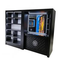 China Rust-proof Gold Metal Frame Jewelry Display Table with Lockable Compartments and Tempered Glass Shelving for sale