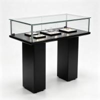 China 360° Panoramic Circular Design Island Display Cabinet with Anti-reflective Explosion-proof Glass and Large Lockable Storage Cabinets for sale