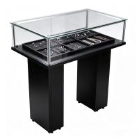 China 360° Panoramic Circular Design Island Display Cabinet with Anti-reflective Explosion-proof Glass and Large Lockable Storage Cabinets for sale