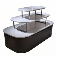 China Modern Anti-reflective Glass Kitchen Island Display Unit with 360° Panoramic Circular Design and Dimmable Brightness Lighting for sale