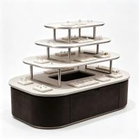 China Modern Anti-reflective Glass Kitchen Island Display Unit with 360° Panoramic Circular Design and Dimmable Brightness Lighting for sale