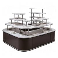 China Modern Anti-reflective Glass Kitchen Island Display Unit with 360° Panoramic Circular Design and Dimmable Brightness Lighting for sale