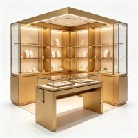 China Wooden Jewelry Counter with Installed Lights and Customized Shelf Type for Optimal 120cm X 60cm X 90cm Display for sale