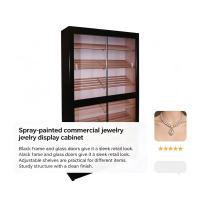 China Modern Wooden Jewelry Counter with Customized Shelf Type No Need Install and Black With Silver Accents for sale