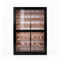 China Modern Wooden Jewelry Counter with Customized Shelf Type No Need Install and Black With Silver Accents for sale