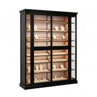 China Modern Wooden Jewelry Counter with Customized Shelf Type No Need Install and Black With Silver Accents for sale