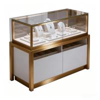 China Modern Fashion Style Jewelry Counter with Tempered Glass And Stainless Steel for Secure Jewelry Showcases 120cm X 60cm X 90cm for sale