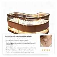 China Tempered Glass And Solid Wood Luxury Front Showcase With 50kg Per Shelf Capacity And Secure Magnetic Lock for sale