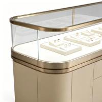 China Customized Luxury Front Showcase with Tempered Glass Solid Wood and 3D Shop Design for Jewelry Display for sale