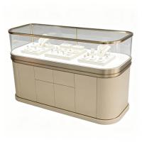 China Customized Luxury Front Showcase with Tempered Glass Solid Wood and 3D Shop Design for Jewelry Display for sale