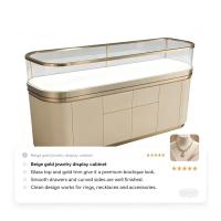 China Customized Luxury Front Showcase with Tempered Glass Solid Wood and 3D Shop Design for Jewelry Display for sale