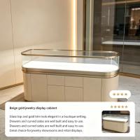 China Luxury Jewelry Boutique Design with Shatter Resistant Tempered Glass 12 V Output Power and White And Gold Color Scheme for sale