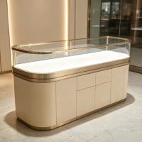 China Luxury Jewelry Boutique Design with Shatter Resistant Tempered Glass 12 V Output Power and White And Gold Color Scheme for sale