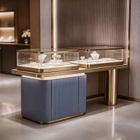 China 3-tier Display Slots Jewelry Display Stand with Premium Matte Green PU Leather and Organic Wavy Design for sale