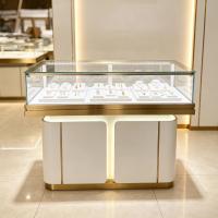 China 45kg Durable Jewelry Counter with Marble Tabletop and Hidden LED Lighting for Jewelry Stores for sale