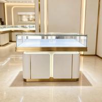 China 45kg Durable Jewelry Counter with Marble Tabletop and Hidden LED Lighting for Jewelry Stores for sale