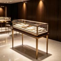 China High-Security Locks Jewelry Display Table with Tempered Glass and Customized Dimensions for sale