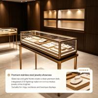 China High-Security Locks Jewelry Display Table with Tempered Glass and Customized Dimensions for sale