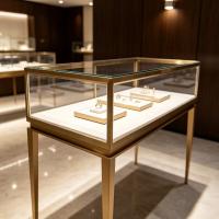 China Eco-Friendly Jewelry Display Table with Tempered Glass High-Security Locks and Low Counter Height for sale