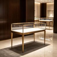 China Eco-Friendly Jewelry Display Table with Tempered Glass High-Security Locks and Low Counter Height for sale