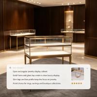 China Eco-Friendly Jewelry Display Table with Tempered Glass High-Security Locks and Low Counter Height for sale