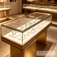 China Freestanding Island Display Cabinet with Dimmable LED Lighting System, Lockable Glass Doors, and Curved Central Showcase for sale