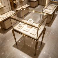 China Low Counter Height Jewelry Display Table with 12 Compartments and Tempered Glass for Retail and Home for sale