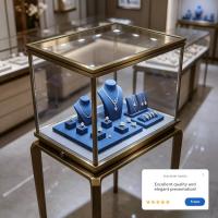 China Freestanding Island Display Cabinet with Lockable Glass Doors and High-CRI LED Lighting in a Fully Enclosed Structure for sale
