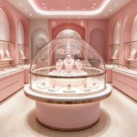 China 45kg Jewelry Counter with Hidden LED Strip Lighting and Marble Tabletop in Customized Dimensions for sale