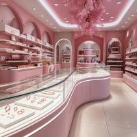 China 45kg Jewelry Counter with Hidden LED Strip Lighting and Marble Tabletop in Customized Dimensions for sale