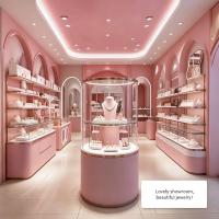 China 45kg Jewelry Counter with Hidden LED Strip Lighting and Marble Tabletop in Customized Dimensions for sale