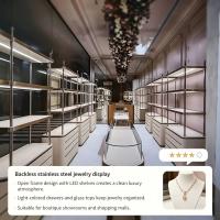 China 50kg Per Shelf Wall Mounted Display Case with Top LED Spotlights And Strip Lighting and Adjustable Glass Shelves for sale