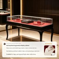 China Mahogany Island Display Cabinet with Lockable Glass Doors, Curved Glass, and Dimmable LED Lighting for Secure Elegant Display for sale