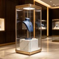 China 50kg Per Shelf Wall Mounted Display Case with Adjustable Glass Shelves and 360° Panoramic View for sale