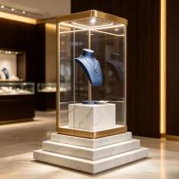 China 50kg Per Shelf Wall Mounted Display Case with Adjustable Glass Shelves and 360° Panoramic View for sale