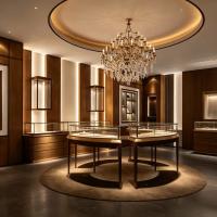 China Luxury Front Showcase with Customized Shelf Dimensions Secure Magnetic Lock and Professional 3D Shop Design for sale