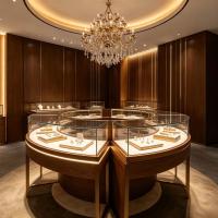 China Luxury Front Showcase with Customized Shelf Dimensions Secure Magnetic Lock and Professional 3D Shop Design for sale