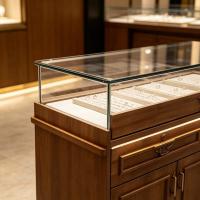 China Wall Mounted Display Case with 50kg Per Shelf Weight Capacity Adjustable Glass Shelves and Tempered Safety Glass for sale
