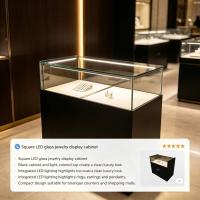 China Wall Mounted Display Case with 50kg Per Shelf Weight Capacity, Adjustable Glass Shelves, and Top LED Spotlights And Strip Lighting for sale