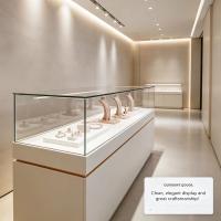 China Ventilated Back Panel Upright Display Case with Adjustable Glass Shelves and 50kg Per Shelf Weight Capacity for sale