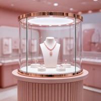 China Customized Dimensions Luxury Front Showcase with 50kg Per Shelf Capacity and LED Lighting for Jewelry Display for sale