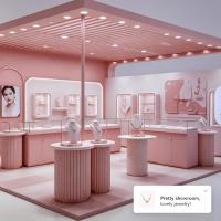 China Customized Dimensions Luxury Front Showcase with 50kg Per Shelf Capacity and LED Lighting for Jewelry Display for sale