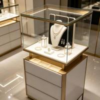 China Customizable Logo Luxury Jewelry Store Layout with Shatter-resistant Tempered Glass and LED Lighting Displaycases for sale
