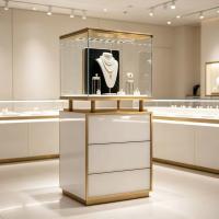 China Customizable Logo Luxury Jewelry Store Layout with Shatter-resistant Tempered Glass and LED Lighting Displaycases for sale