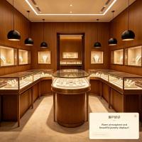 China Freestanding Island Display Cabinet with Built-in LED Lighting Lockable Glass Doors and 50 Lbs Per Shelf Capacity for sale
